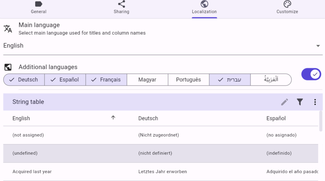 Localize Db Views Apps To Any Language